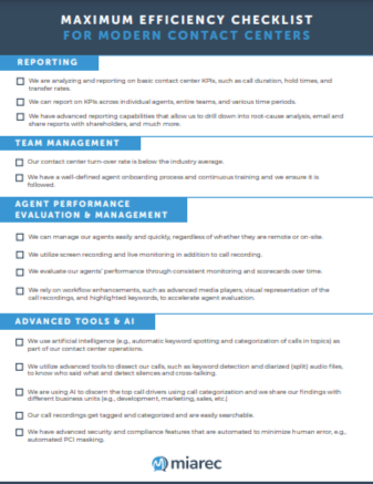 Maximum Efficiency Call Center Operations Checklist